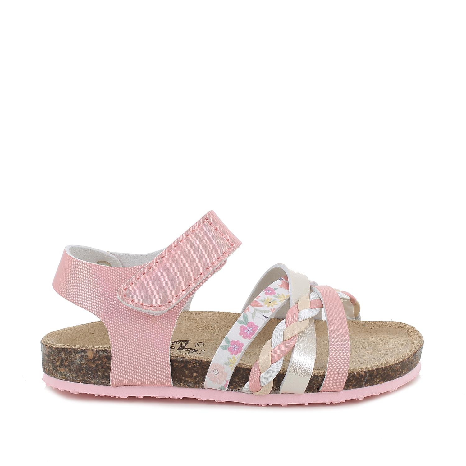 Sandals for girls pink with velcro